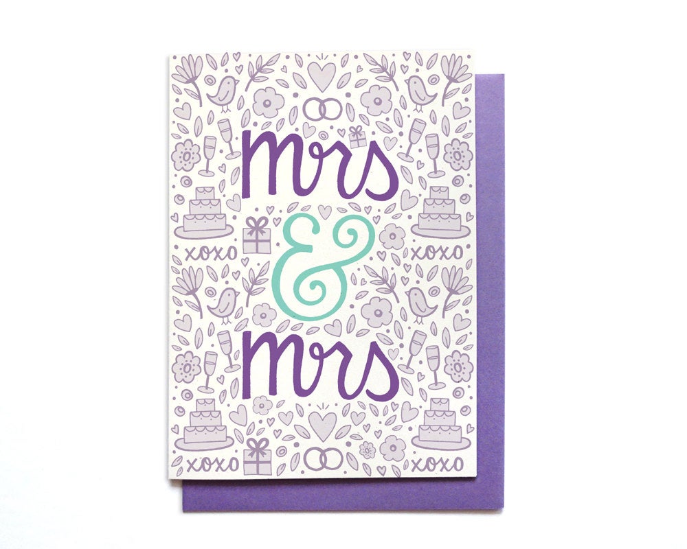 Mrs And Mrs Same Sex Wedding Card Hennel Paper Co Hennel Paper Co 8770