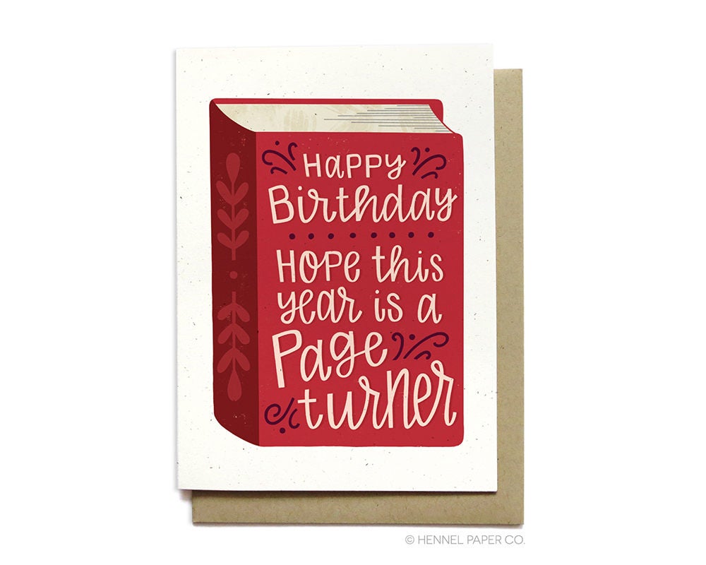Page Turner - Birthday Card for Book Lovers – Hennel Paper Co.