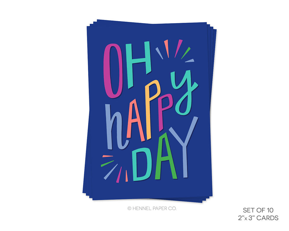 Oh Happy Day Little Notecards - Set of 10 – Hennel Paper Co.