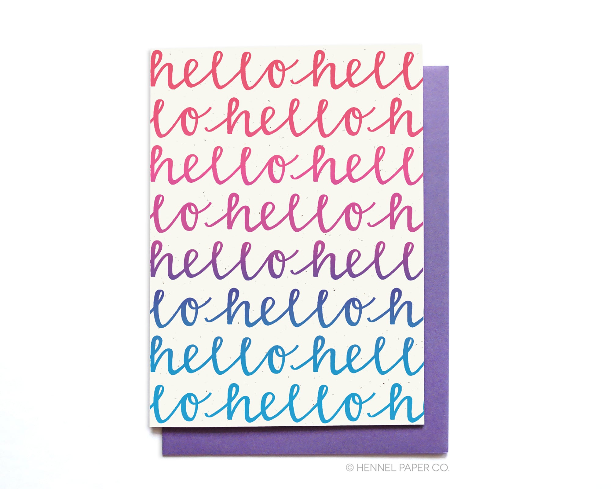 Colorful Hello Greeting Card - Just Because Cards – Hennel Paper Co.
