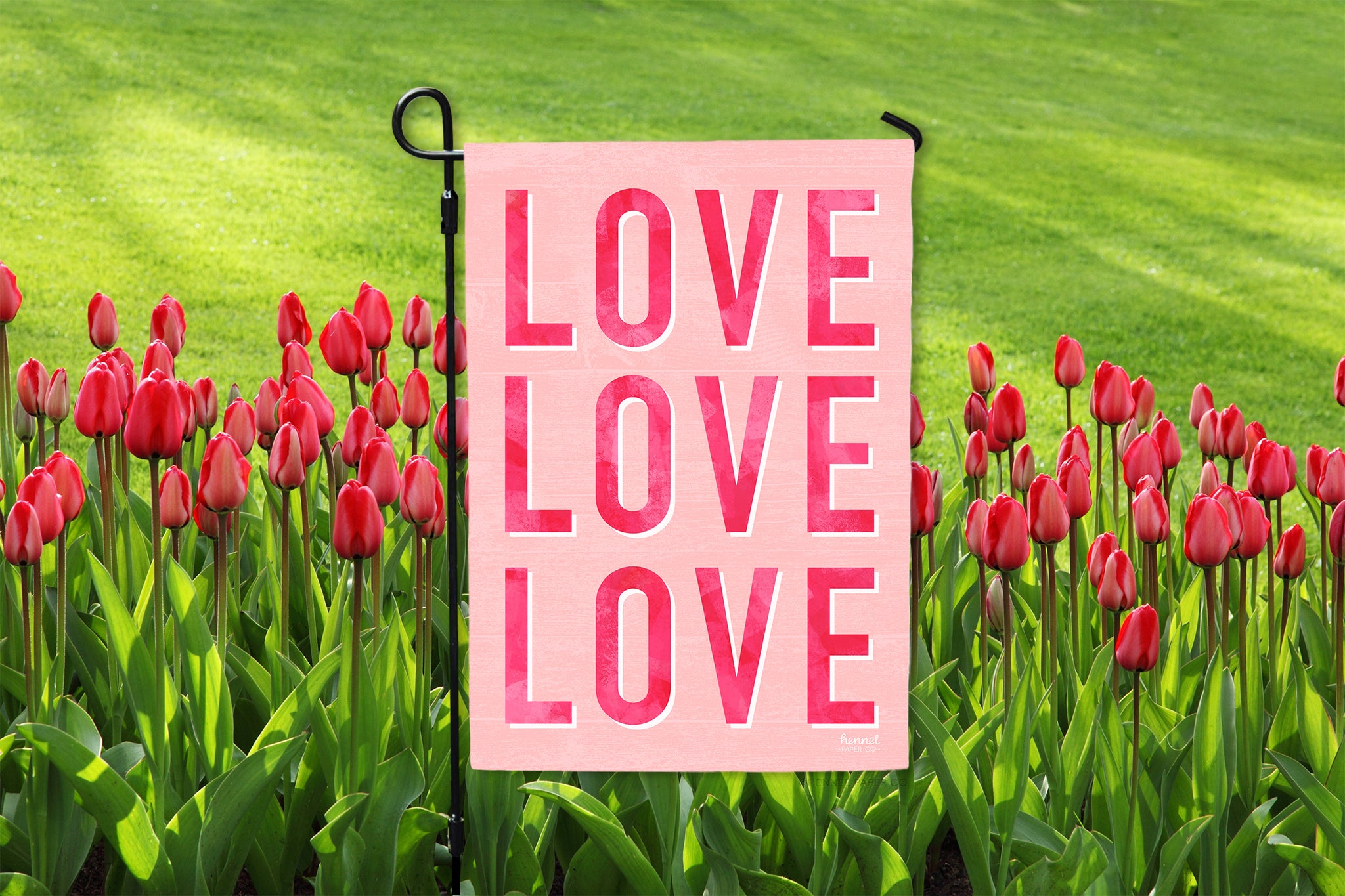 Valentine's Day Love Garden Flag - Hennel Paper Co. – Hennel Paper Co.