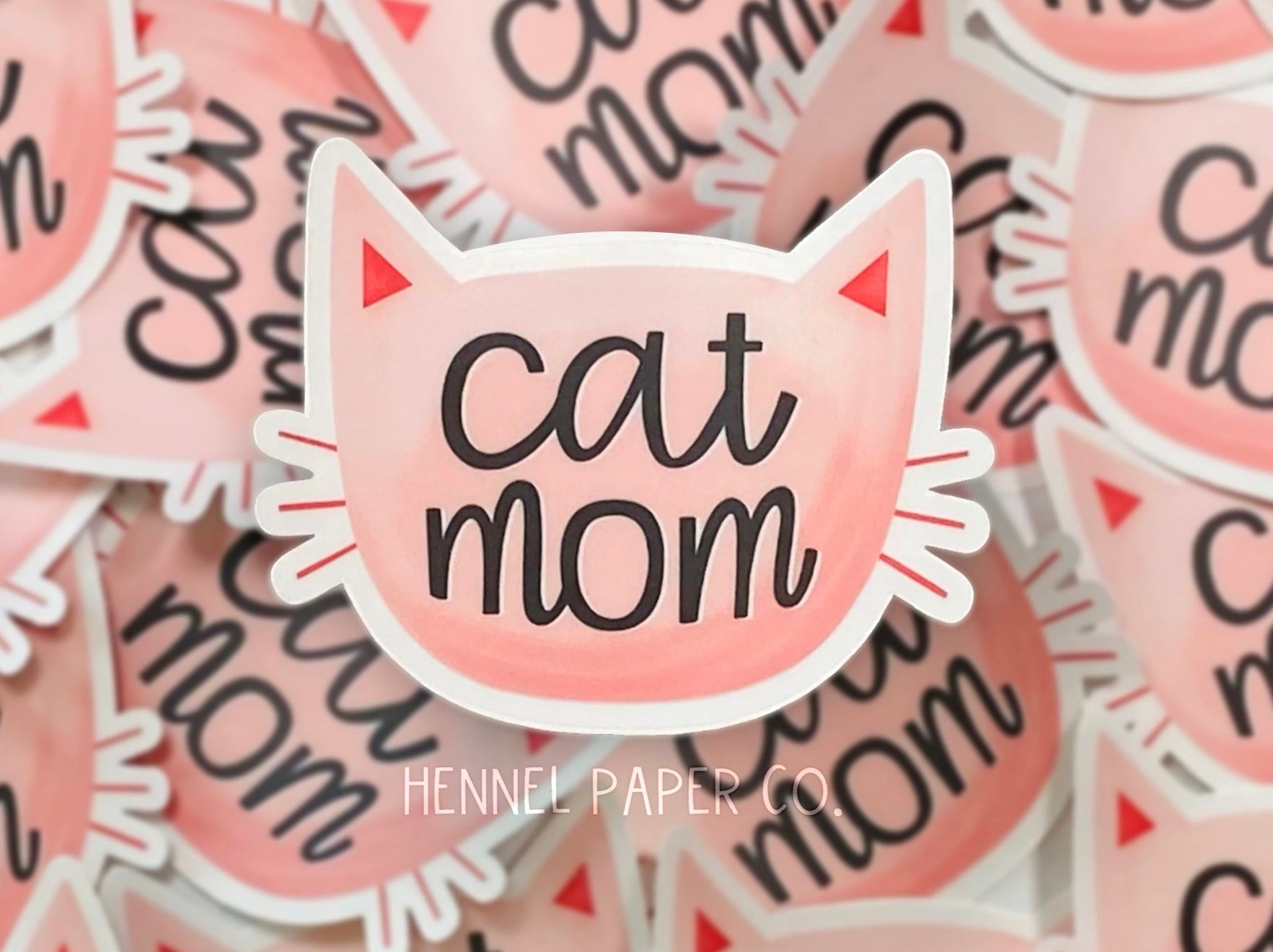 Cat Mom Diecut Vinyl Sticker - Waterproof – Hennel Paper Co.