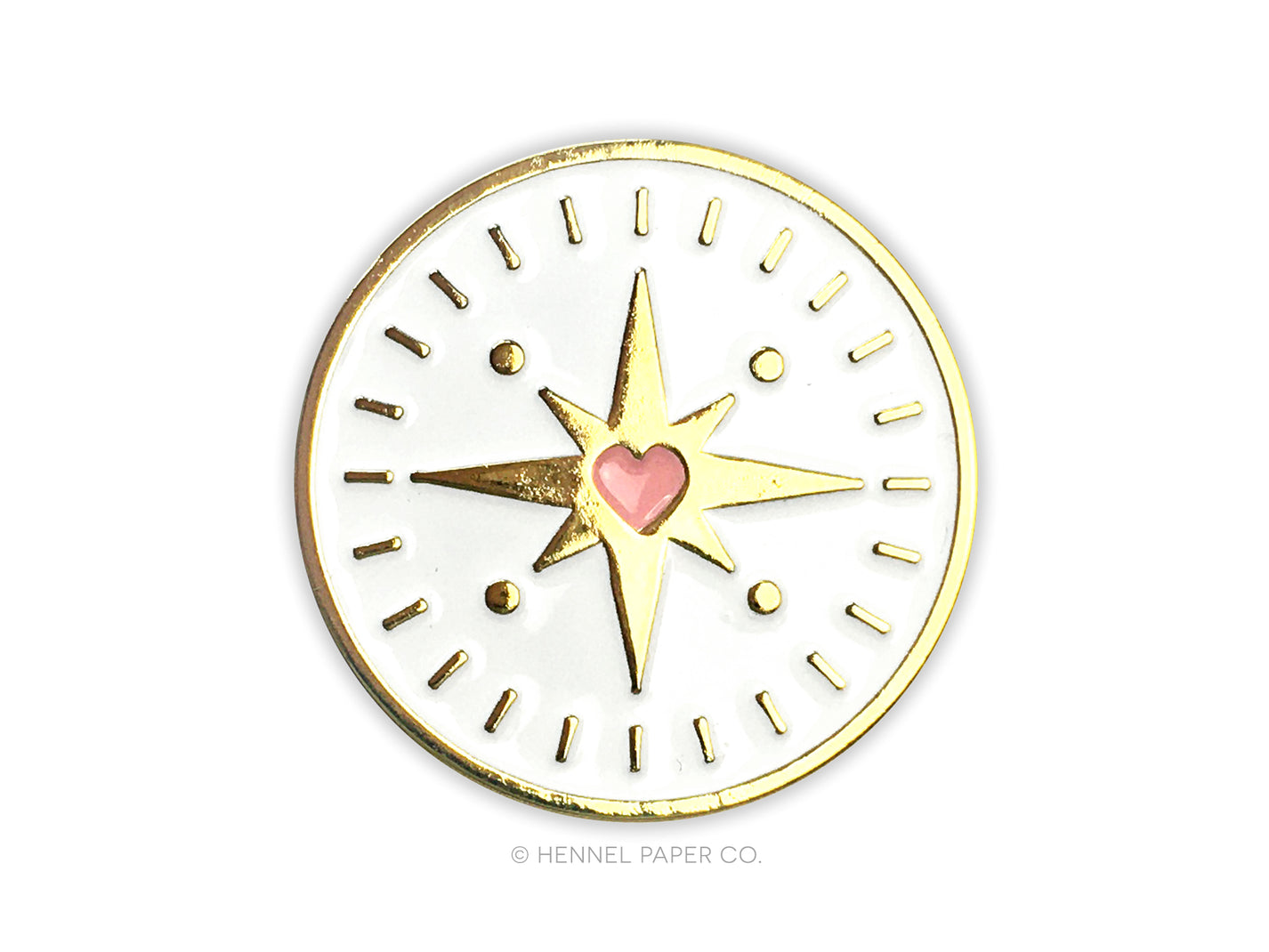 Compass Enamel Pin - Enamel Pins for Travelers – Hennel Paper Co.