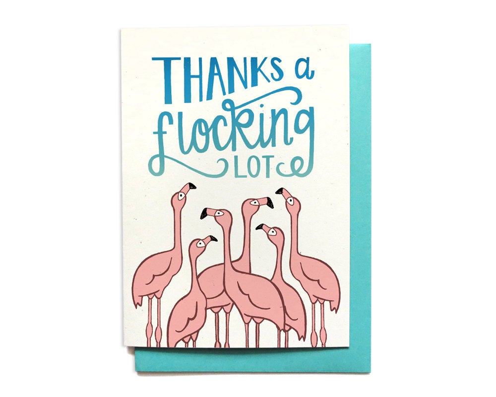 Funny Thank You Card: Thanks a Flocking Lot - Hennel Paper Co. – Hennel ...
