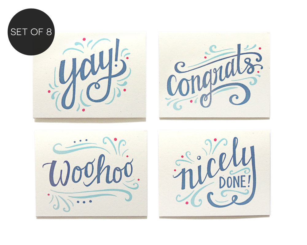 Boxed Notecards - Assorted Congrats - Set of 8 (A2) – Hennel Paper Co.